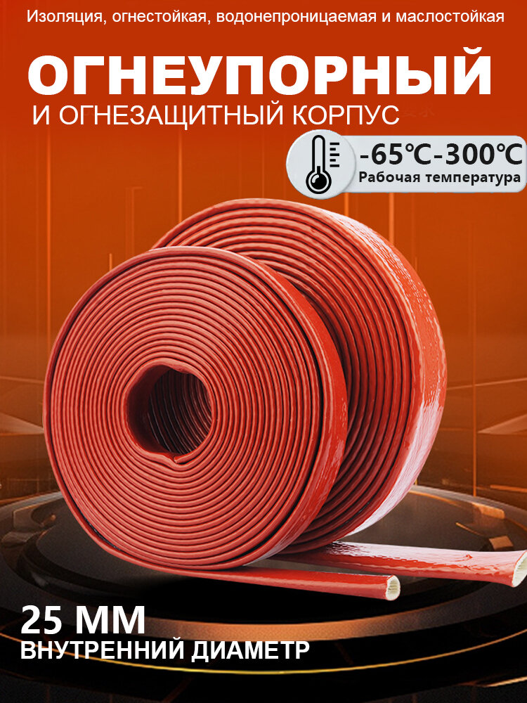 Теплоизолятор (с покрытием) огнеупорный из стекловолокна , 100 см, 25-27 мм, Высококачественное стекловолокно, огнеупорное, водонепроницаемое и маслостойкое, устойчивое к радиации и погодным условиям.