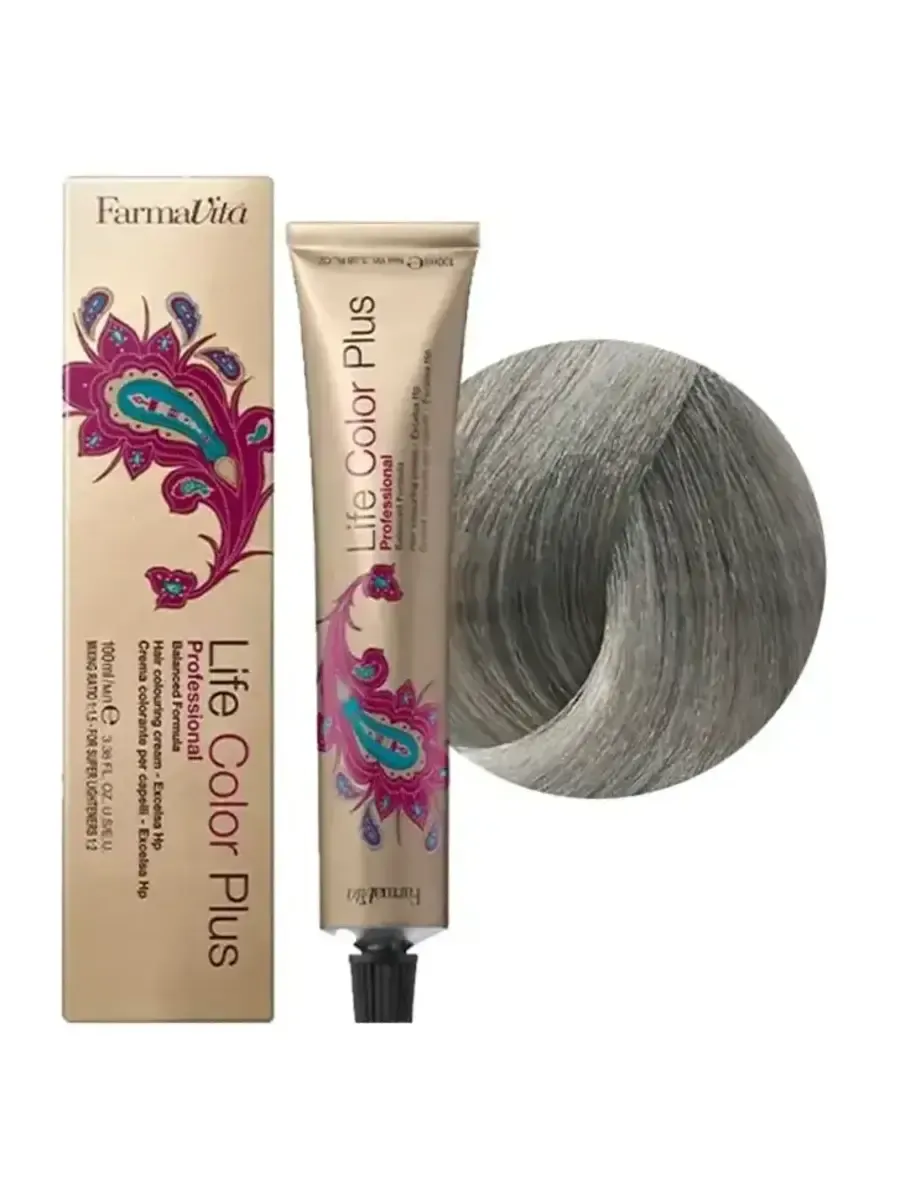 Краска для волос Farmavita Life Color Plus Prof, Перманентный краситель с низким содержанием аммиака, 9.11