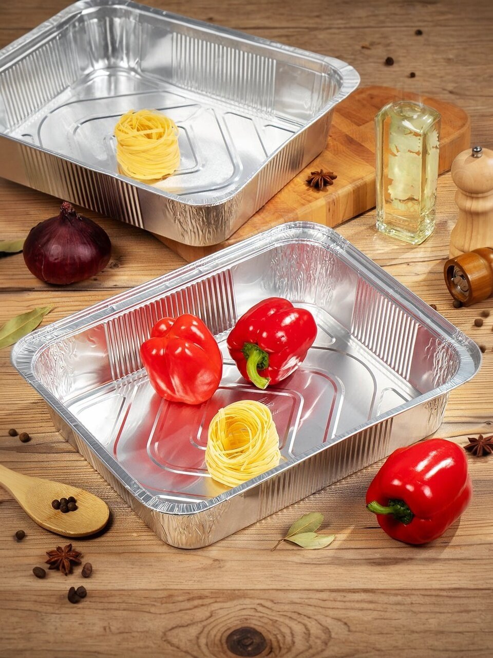 Форма для выпечки, алюминий, 36.9х27х7.1 см, 5 л, прямоугольная, 2 шт. Daniks, 99L