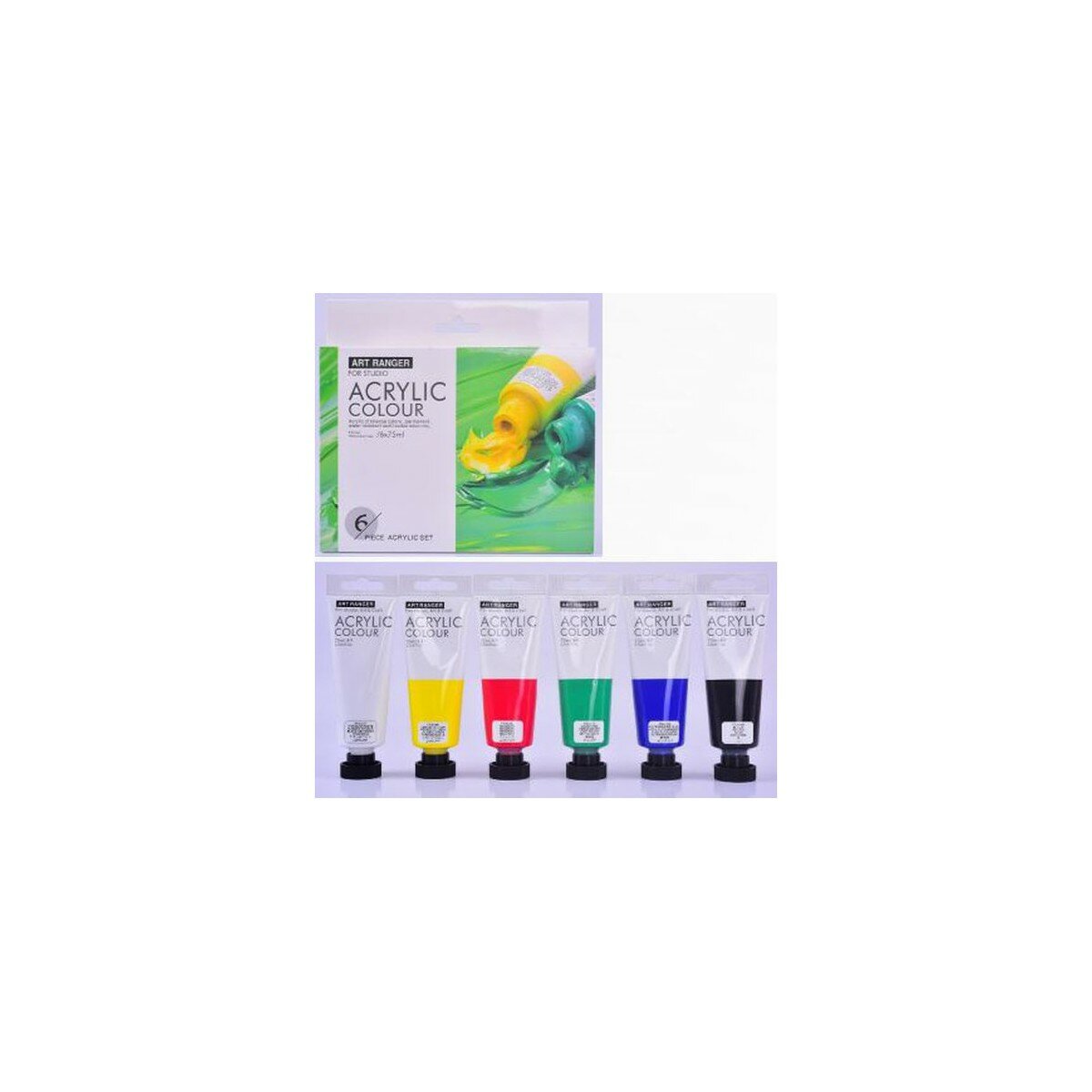 Набор акриловых красок Art Rangers Craft 6 цветов по 75 мл, туба, картон, блестящие цвета