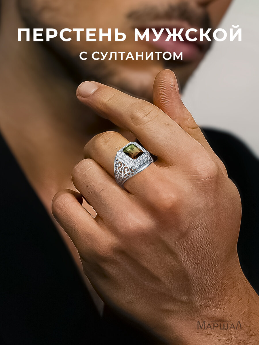 Печатка, серебро, 925 проба, родирование