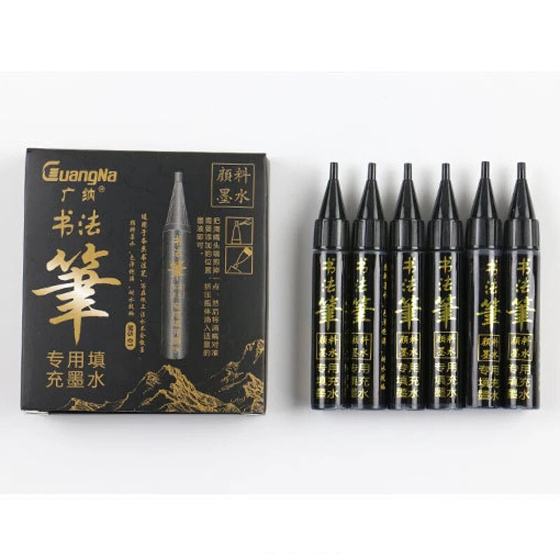 Чернила для каллиграфии GuangNa, 6 шт, черные