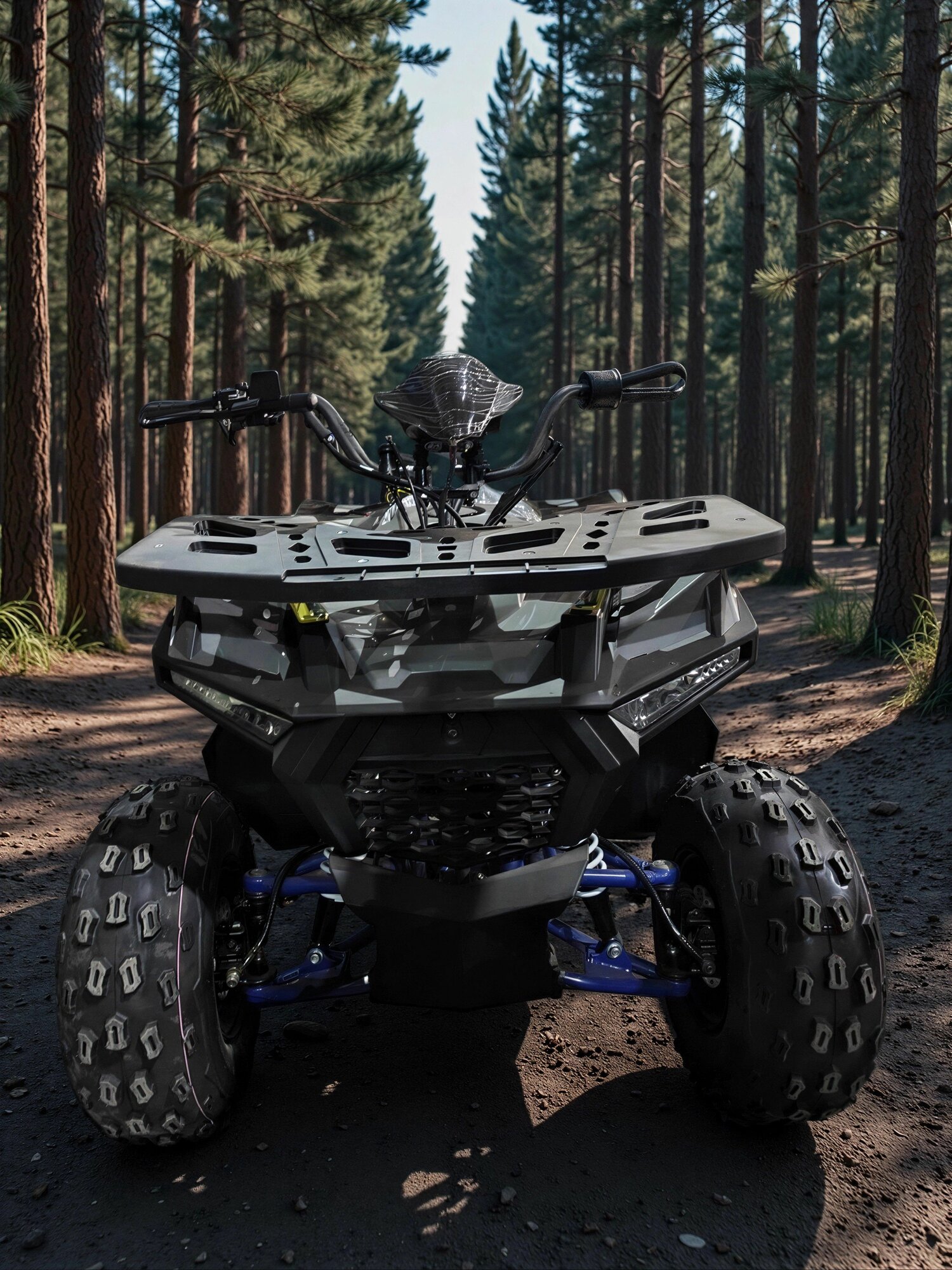 Квадроцикл HAMMER 125 см3 CAST WHEELS (подростковый) (серо-лаймовый)