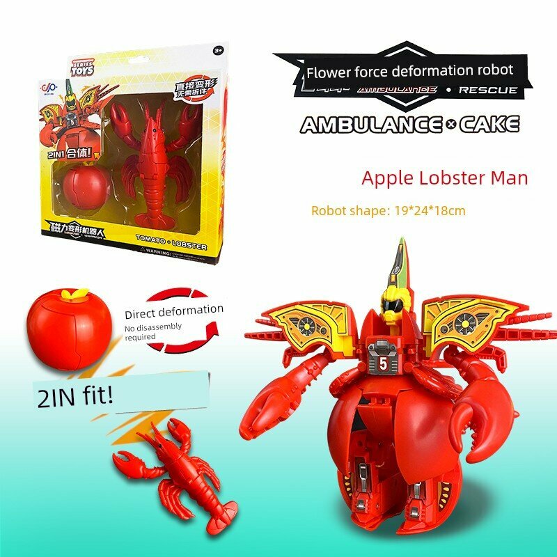 Робот-модель с магнитным соединением Two-in-One Apple Lobster Knight для детей