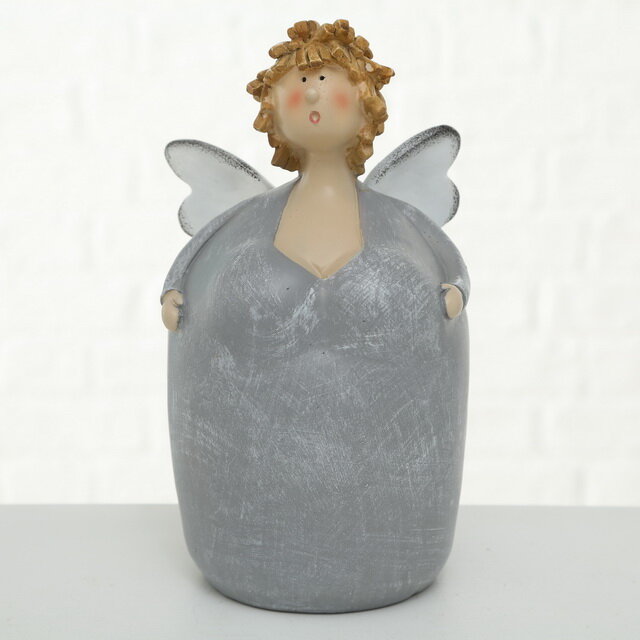 Декоративная фигурка Ангел Флора в сером 25 см, Boltze, 1010126-2