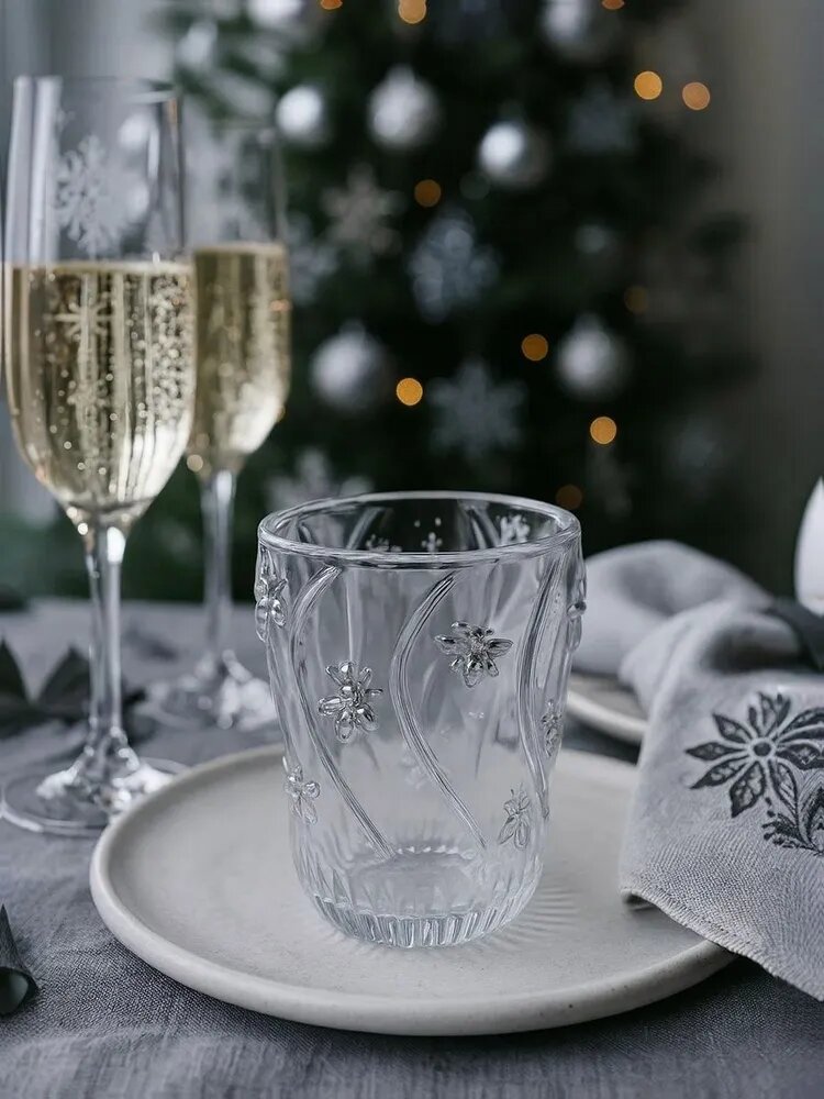 Стаканы подарочный набор, низкие "Пчелка" 2 шт, 200 мл. Упрочненное прозрачное стекло.