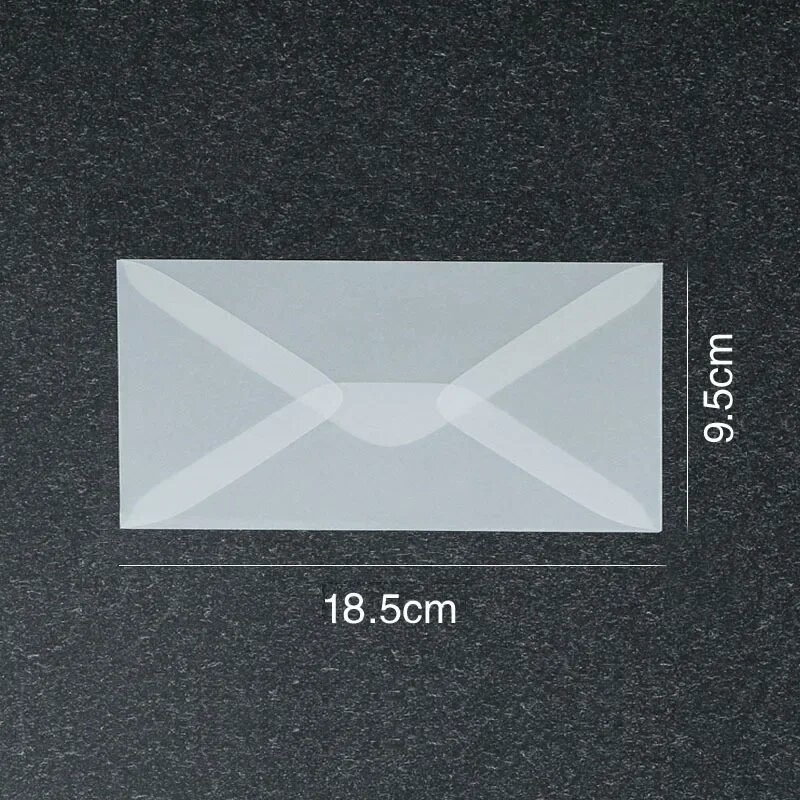 Полупрозрачные конверты для приглашений, 10 шт. Серый, 10pcs 18.5x9.5cm