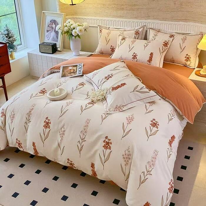 Apollo Bedding Комплект постельного белья, Сатин люкс, Двуспальный с простыней Евро, наволочки 50x70