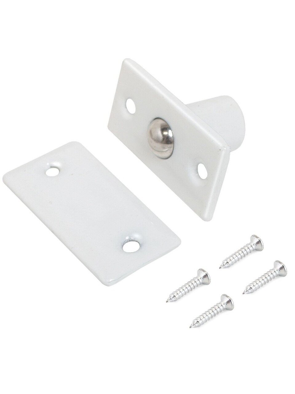 Защелка врезная, Стандарт, 588 WW, 15434, шарик, белая