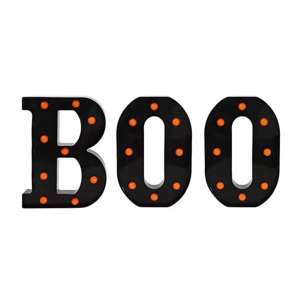 Светящиеся буквы "BOO" для Хэллоуина