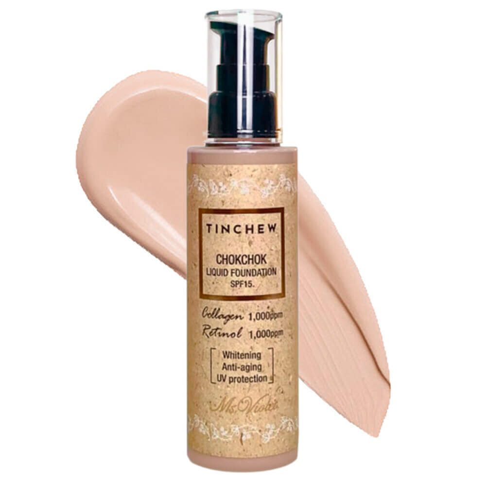 Увлажняющая тональная основа с коллагеном и ретинолом Tinchew Chokchok Liquid Foundation SPF15, 110 мл