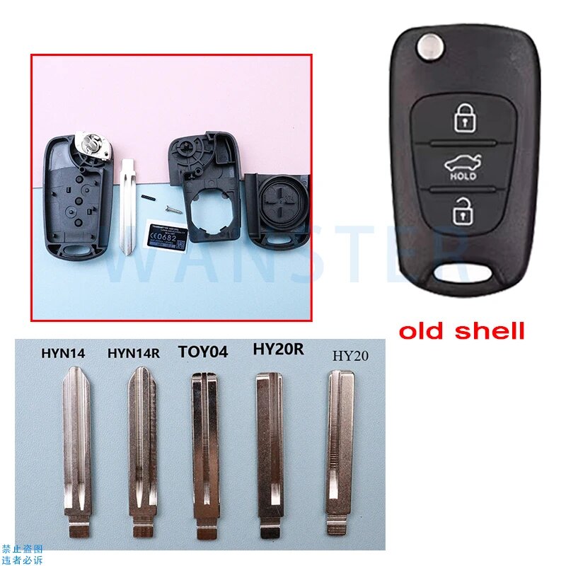 Обновленный 3-кнопочный автомобильный брелок для Hyundai I20 I30 IX35 Avante для Kia K2 K5 Sportage Venga Picanto Rio Ceed with HY20 blade, Old shell-Car hold