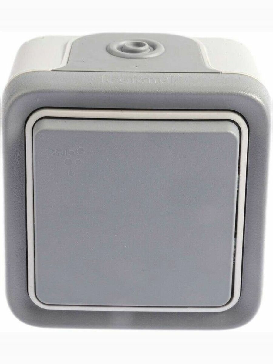 069711 Legrand Plexo Серый Переключатель 1-клавишный накладной, 10А, в сборе IP55