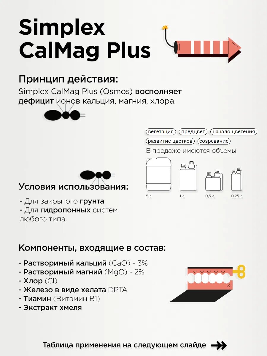Simplex CalMag Plus(Osmos) 1 л - Удобрение добавка для цветов, дополнительный кальций и магний — фото 1