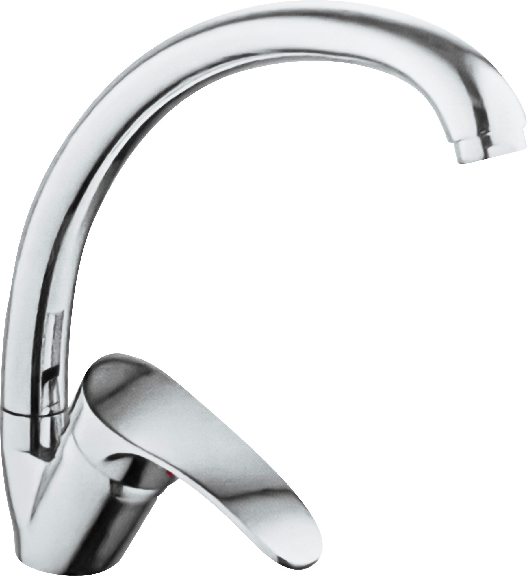 Смеситель для мойки Бриз с высоким изливом и эко-режимом серебристый