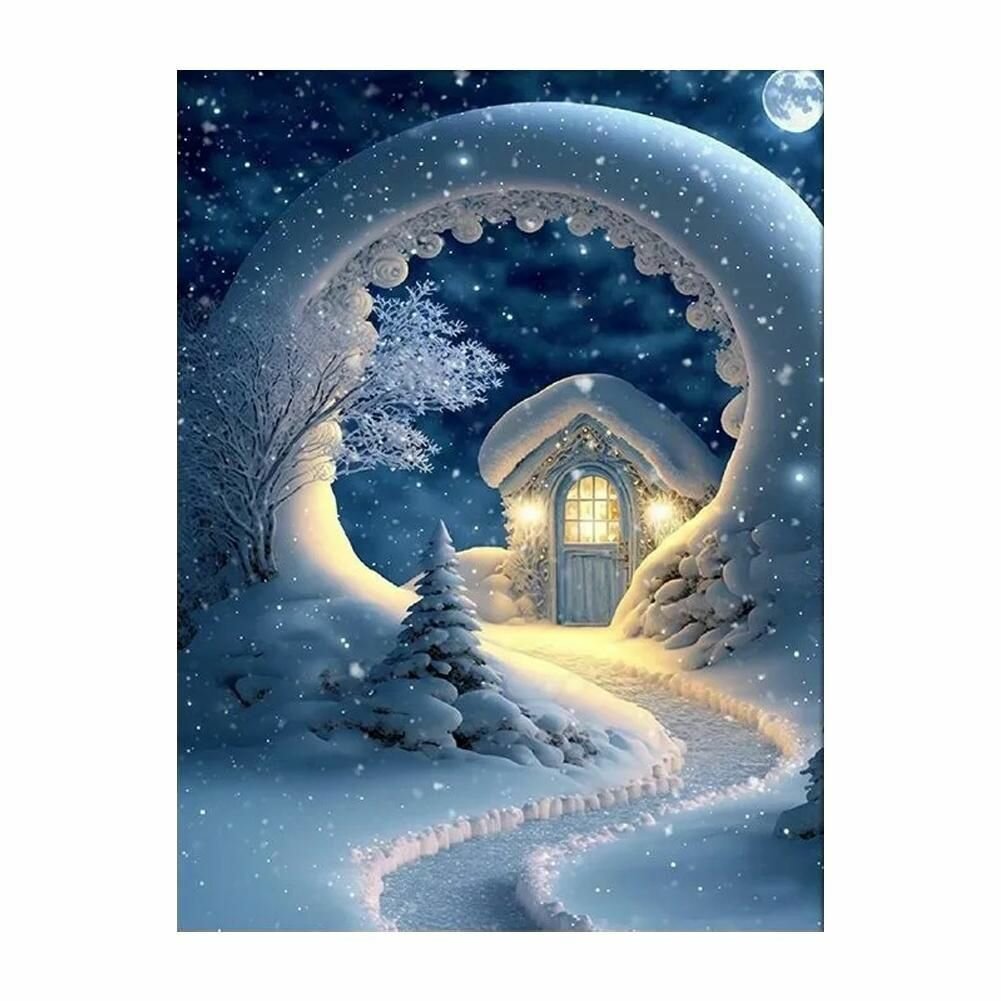 Сказочный снежный замок, набор алмазной живописи ручной работы DIY, украшения для дома, бескаркасные, 300*400 мм