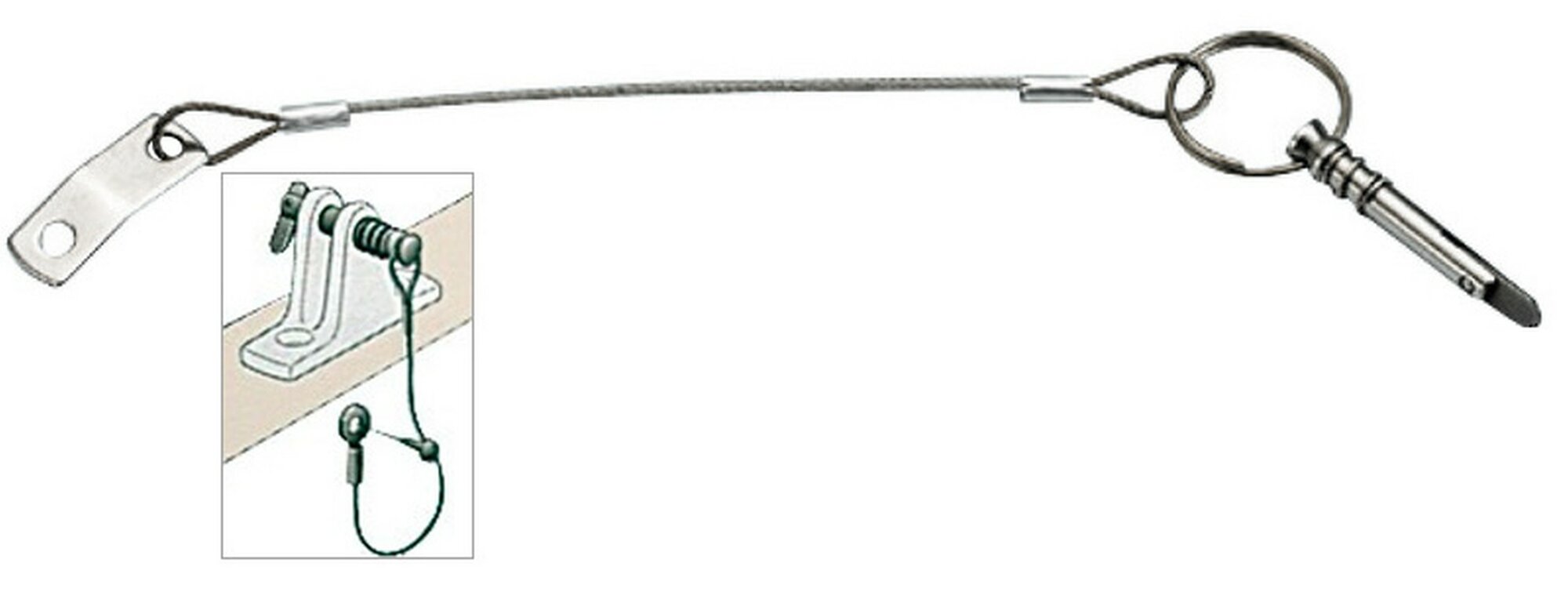 Штифт с подпружиненным стопорным эксцентриковым язычком и страховочным тросиком (10256085 )