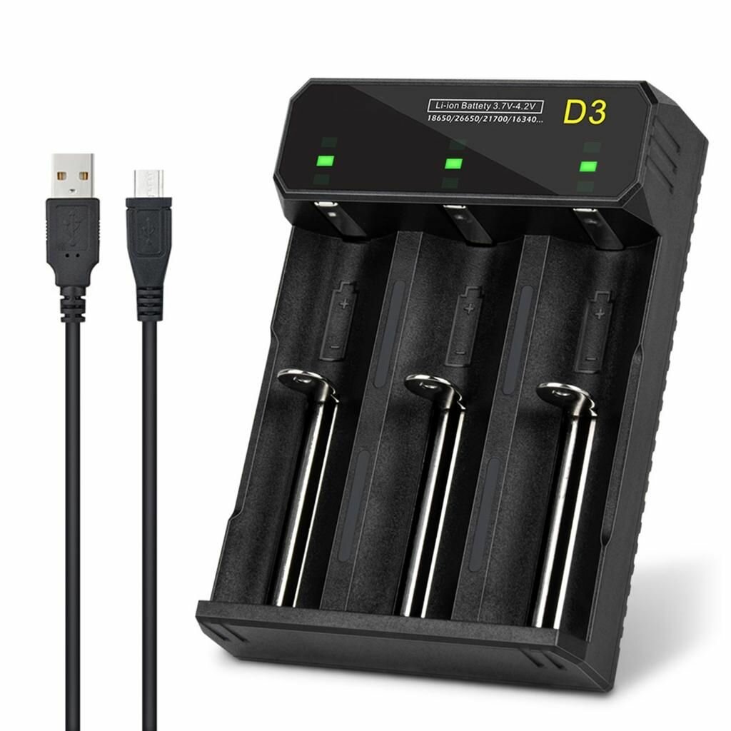 3-слотовый USB-C универсальный зарядник для аккумуляторов