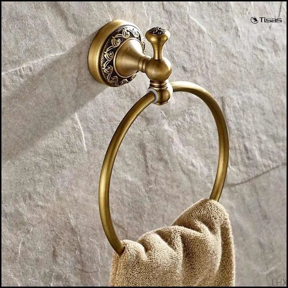 Держатель для ванной комнаты латунный держатель для полотенец золотистого цвета для ванной