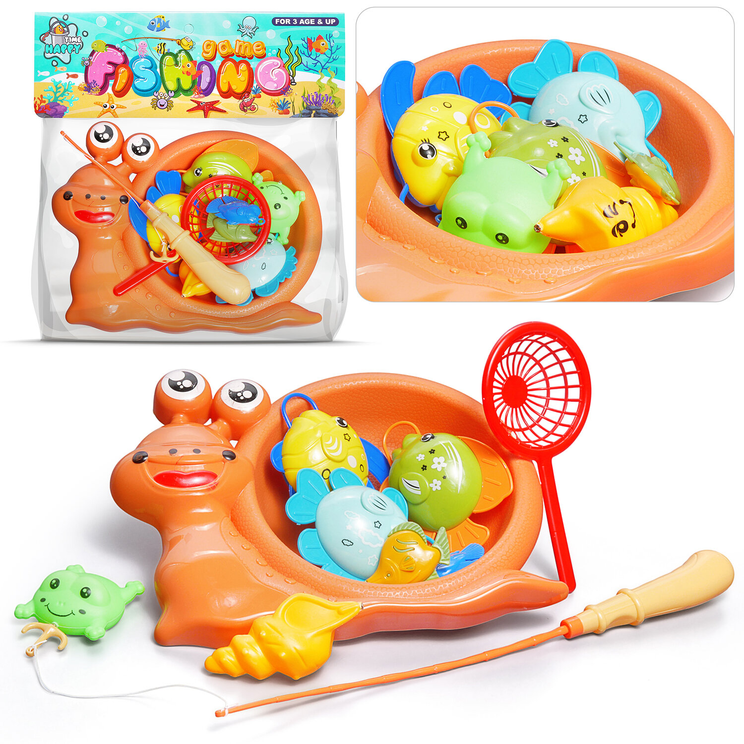 Рыбалка LY130-6A "Улитка", 26 см, для детей от 3 лет, в пакете