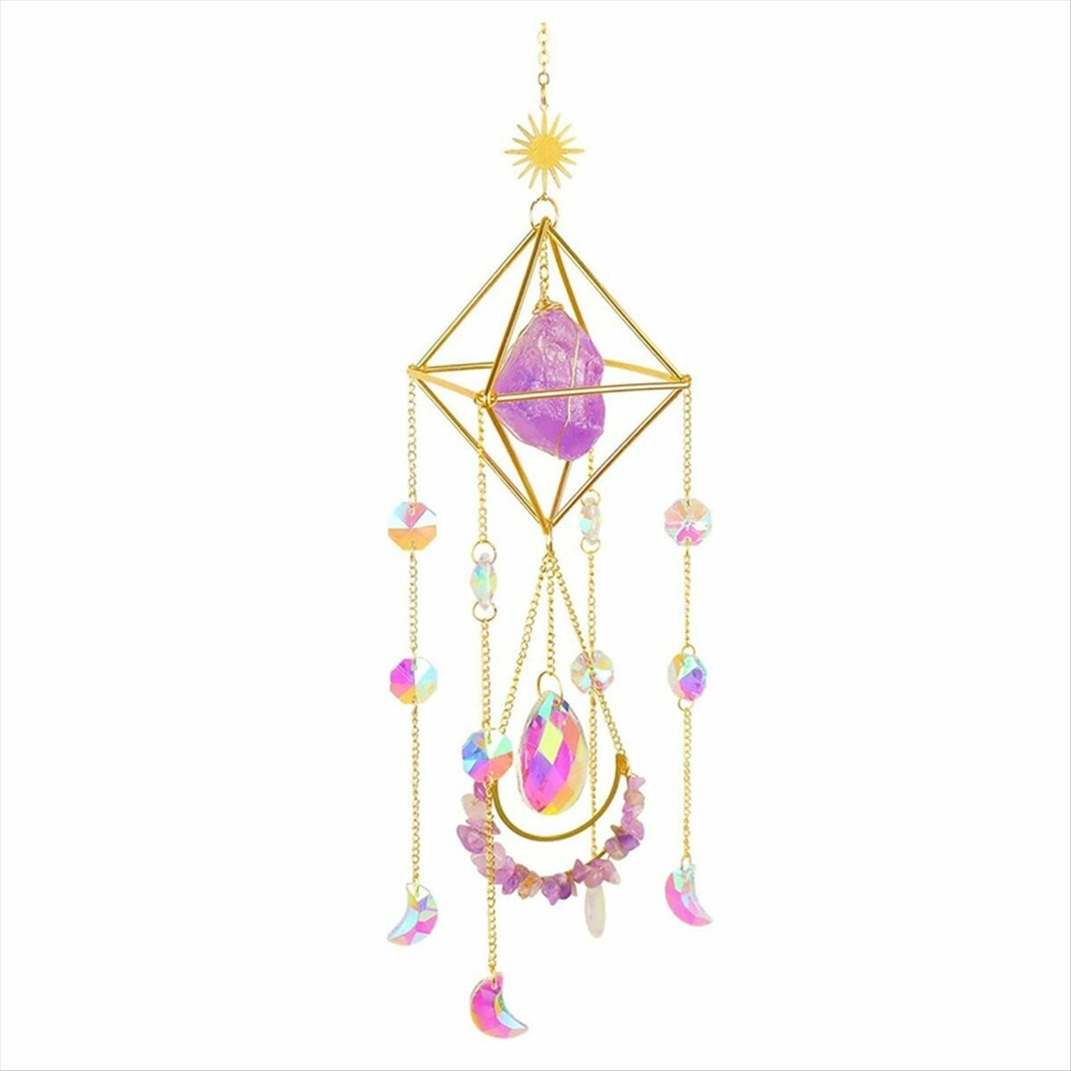 Хрустальный декор Ловец солнца в стиле бохо, фиолетовый драгоценный камень Ловец солнца , подвесной для окон, духовный подарок на новоселье