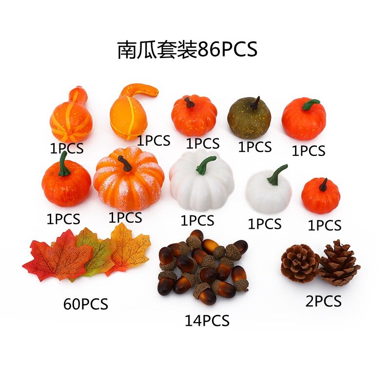 Кросс-бордерный популярный Хэллоуин тыквенные украшения поддельная большая тыквенная модель декоративные аксессуары пропы для праздника урожая дисплей пропы для съемок Новая Тыква 86ШТ
