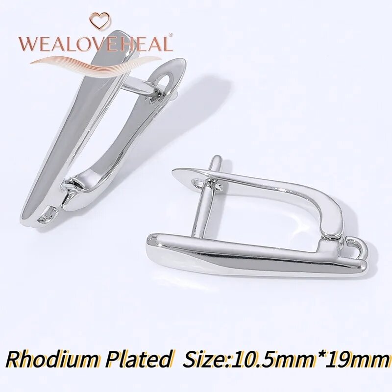 Швензы для сережек WEALOVEHEAL, Rhodium Plated, 2 Pairs, 10.5mm*19mm