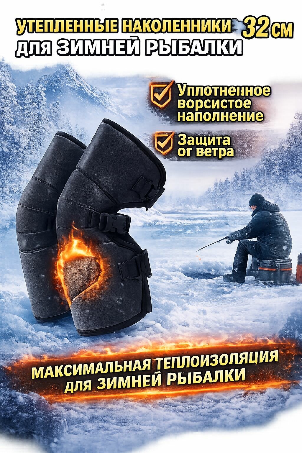 Наколенники для зимней рыбалки 32 см
