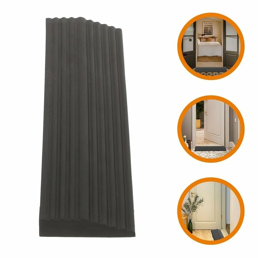 Черная пластмассовая накладка-пандус для порогов, с противоскользящей поверхностью, для домашнего применения, 2 шт