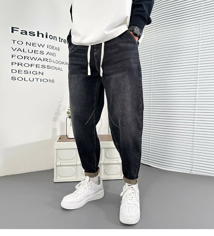 Тренд RONG CH Мужские Джинсы Улица Глубокая Стирка Вышивка Хип-Хоп Буткют Деним, Размер_L