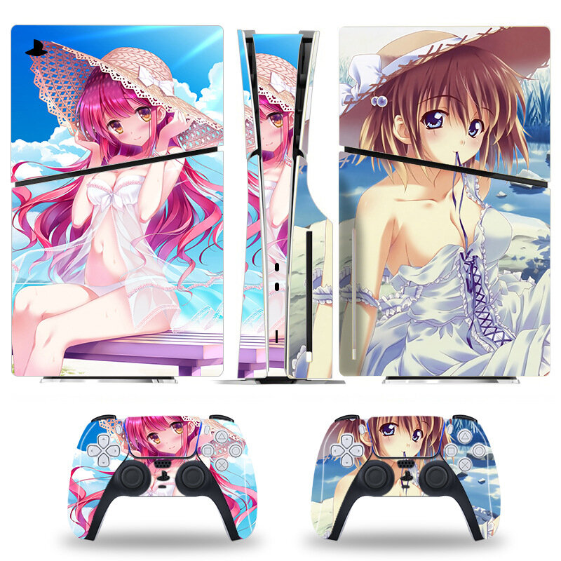 Наклейка для игровой консоли PS5 Slim, защитная пленка, стикеры, мультяшная наклейка для цифрового дисковода.