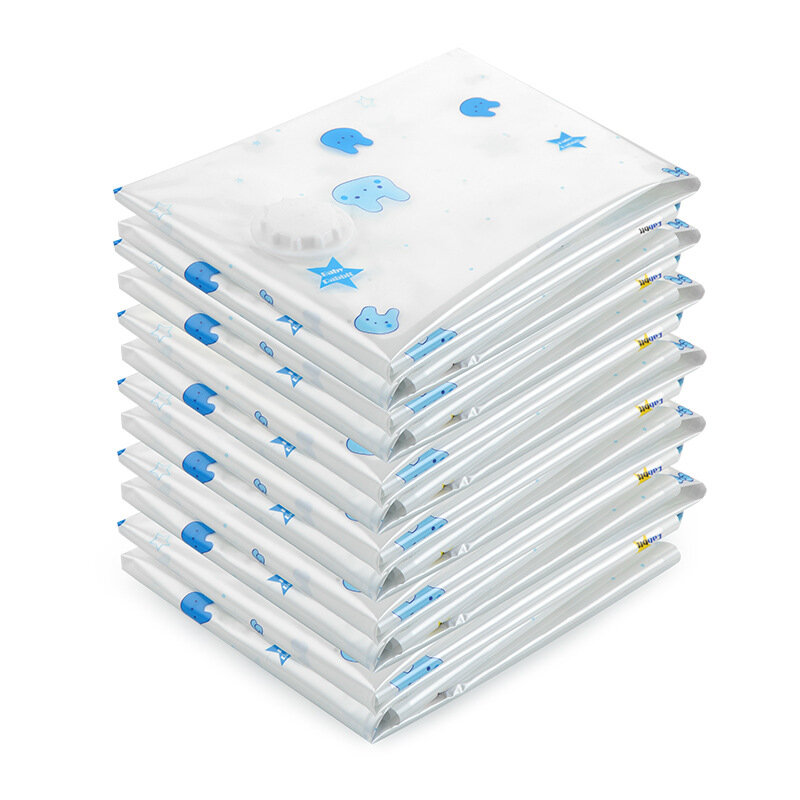 Вакуумный компрессионный мешок с рисунком кролика для хранения постельного белья - 60x80 см, плоский тип