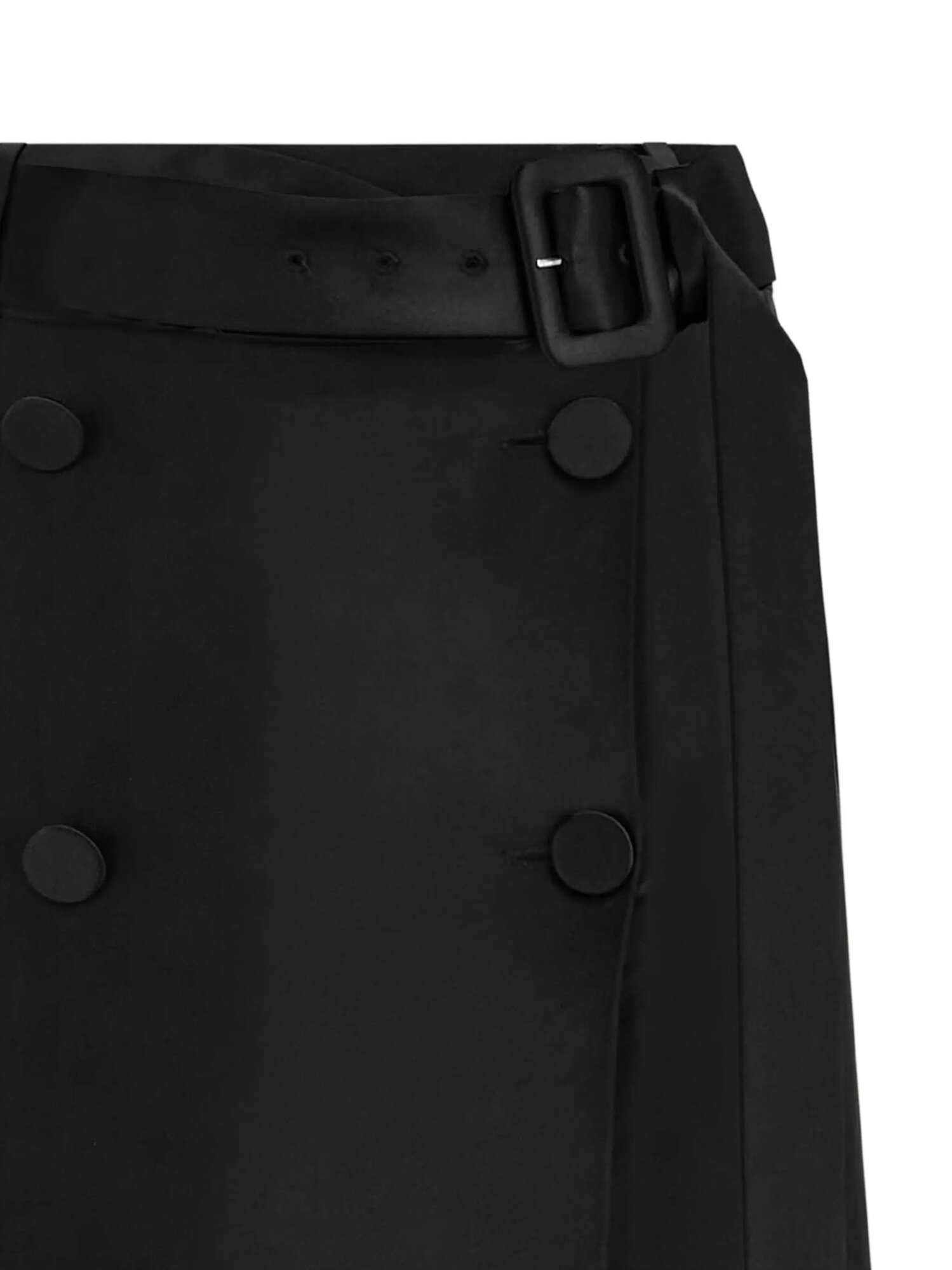 Юбка Ferragamo Button belted midi skirt, размер 42, черный — фото 1