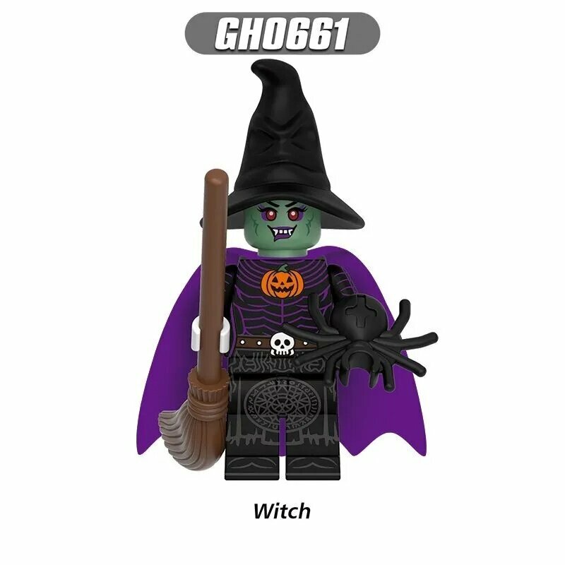 Набор минифигурок Ужасы, Тыквы, маленькие мальчики, ведьмы, (4.5см, пакет) /G0185