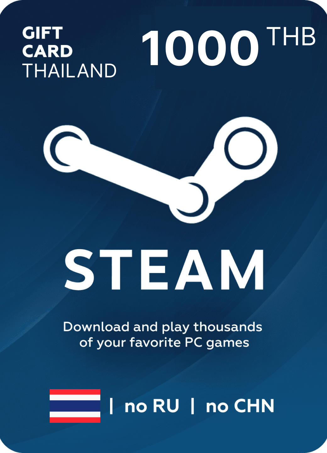Подарочная карта Steam 1000 THB Тайских бат / Таиланд / Цифровой код пополнения счета / Steam Gift Card Thailand