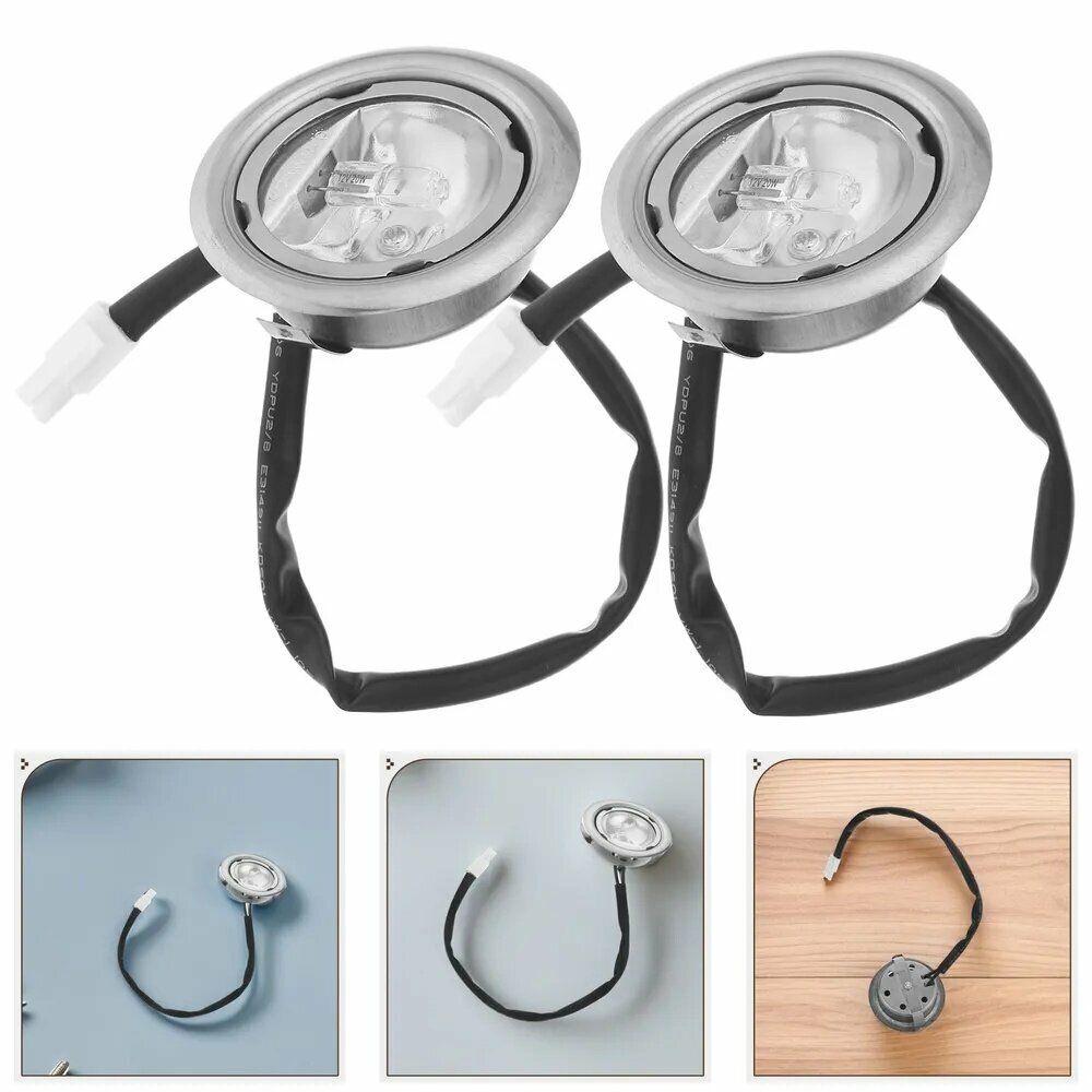 Комплект из 2 светодиодных ламп для вытяжки из нержавеющей стали и стекла, для освещения над плитой