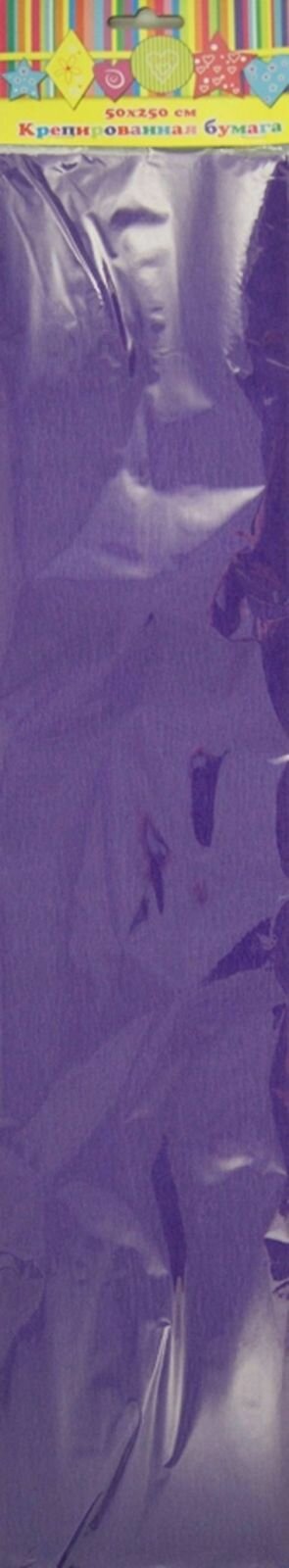 Бумага крепированная Феникс Плюс фиолетовая, плотность 22 г/м2, размер листа 50х250 см (28587)