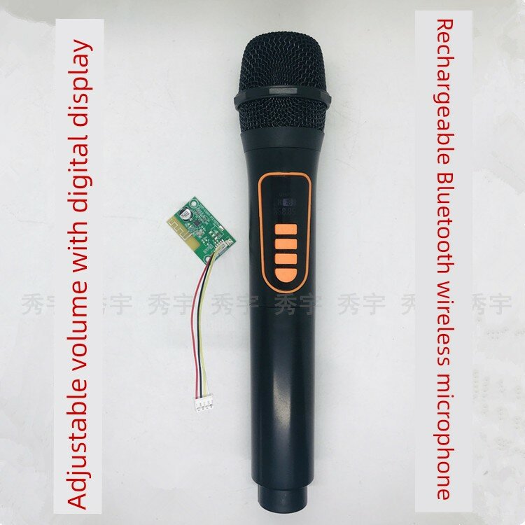 Набор с одним беспроводным Bluetooth-приемником микрофона с аккумулятором и цифровым дисплеем для караоке и танцев на