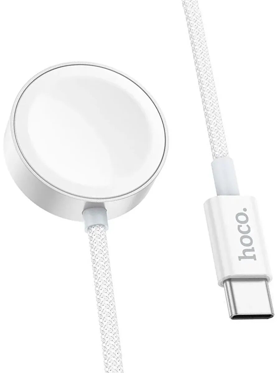 Беспроводное зарядное устройство Hoco CW59 для Apple и Samsung Watch, Type-C, цвет белый