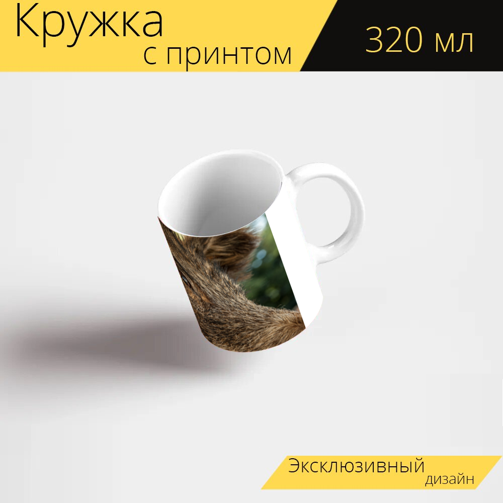 Кружка с рисунком, принтом "Кабан, охота, игра" 320 мл.