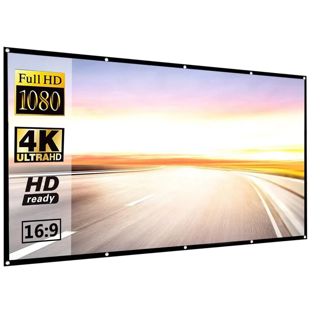 ThundeaL Проекционный экран складной матовый белый 16:9 Full HD 2K 4K Ready 120inch