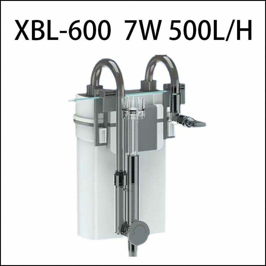 Настенный фильтр SUNSUN XBL600 мощностью 7W с производительностью 500 л/ч, оснащенный эксклюзивным входом с обезжиривающей пленкой, предназначен для аквариумов объемом от 110 до 130 литров