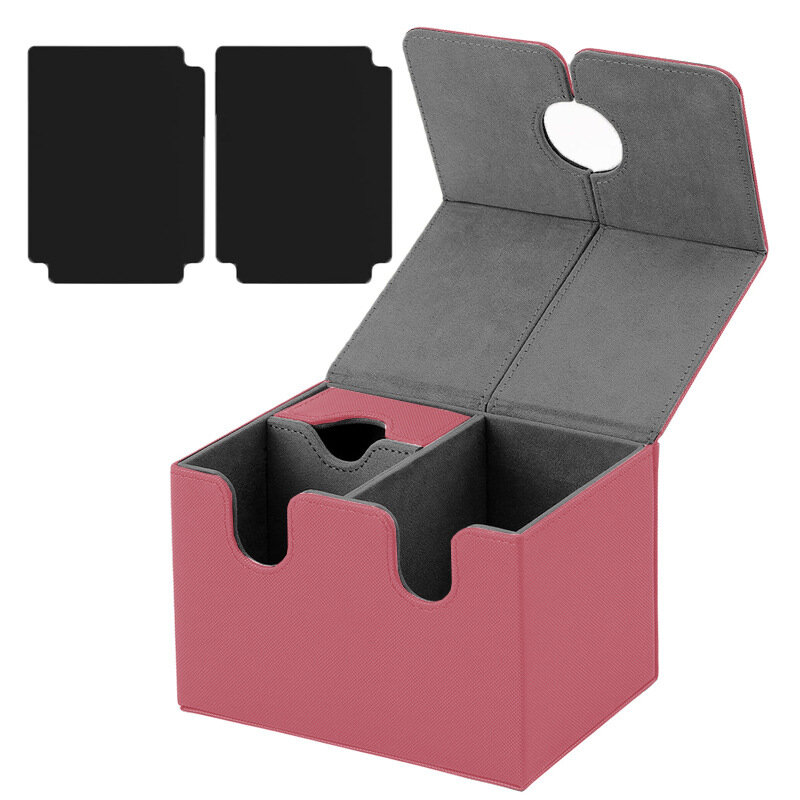 Коробка для хранения карт Commander с двойными рукавами, 160+ портативная коробка для карт из PU кожи, коробка для колоды, коробка для карточной игры Mtg