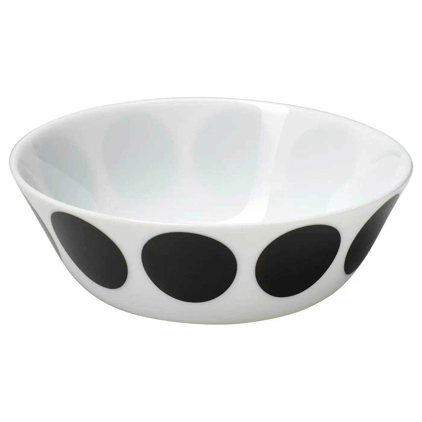 Миска OFTAST, белый с черными точками, 15 см