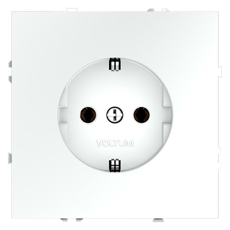 Розетка 1-м СП S70 16А с заземл. механизм бел. матов. Voltum VLS040102