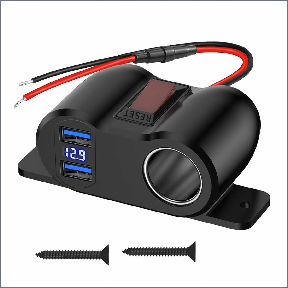 QC3.0 USB 3.0 прикуриватель разветвитель с вольтметром 12 В автомобильное зарядное устройство адаптер питания для морского мотоцикла грузови