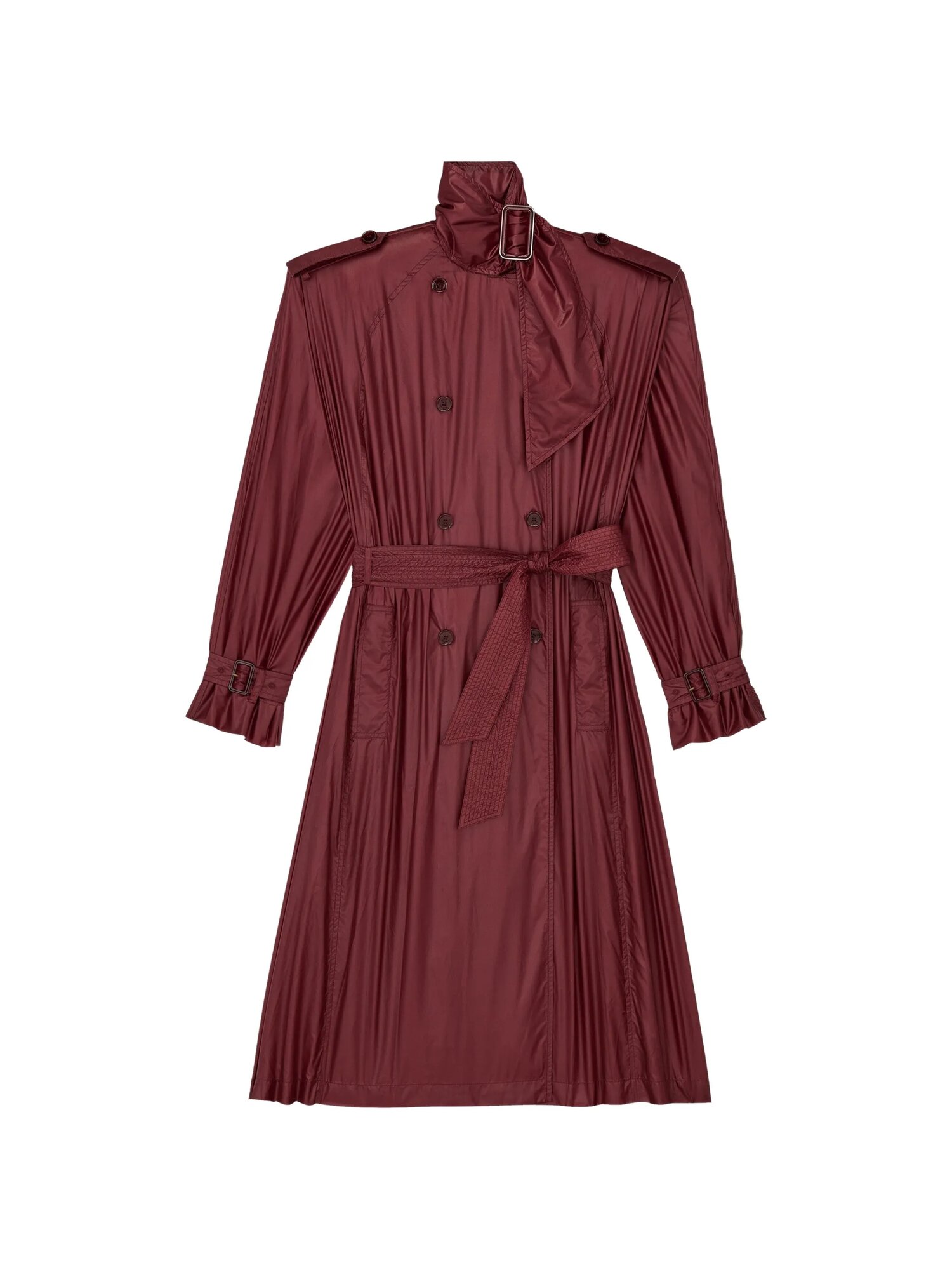Пальто Pleated double-breasted trench coat