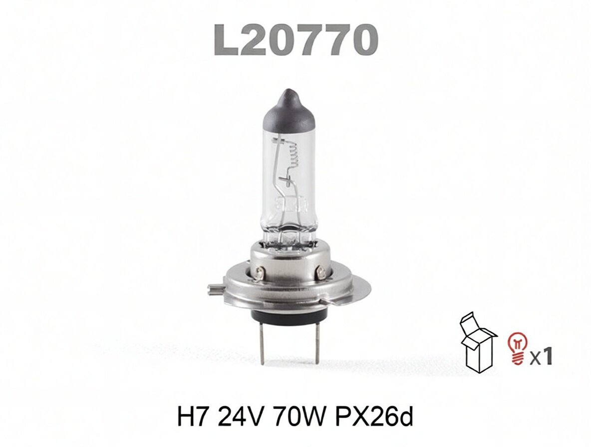 Лампа галогеновая H7 24V 70W PX26D L20770 LYNXauto арт. L20770