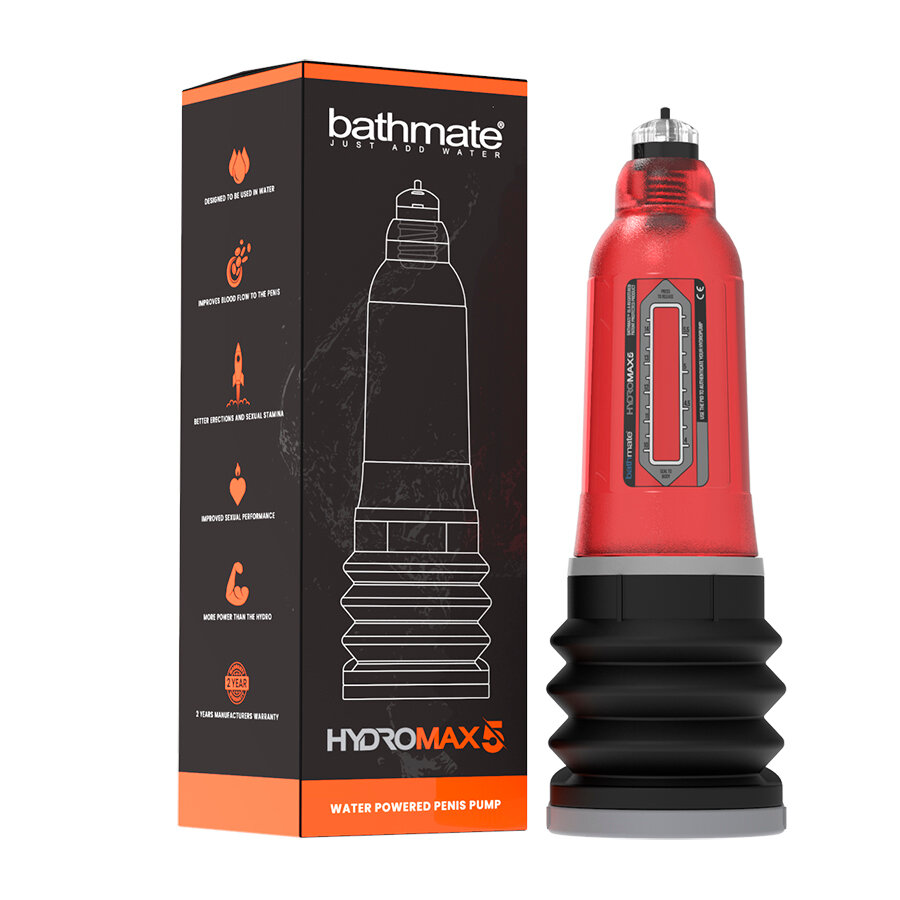 Гидропомпа Bathmate Hydromax5 Brilliant Красная, пластик, 26,3 см — фото 1