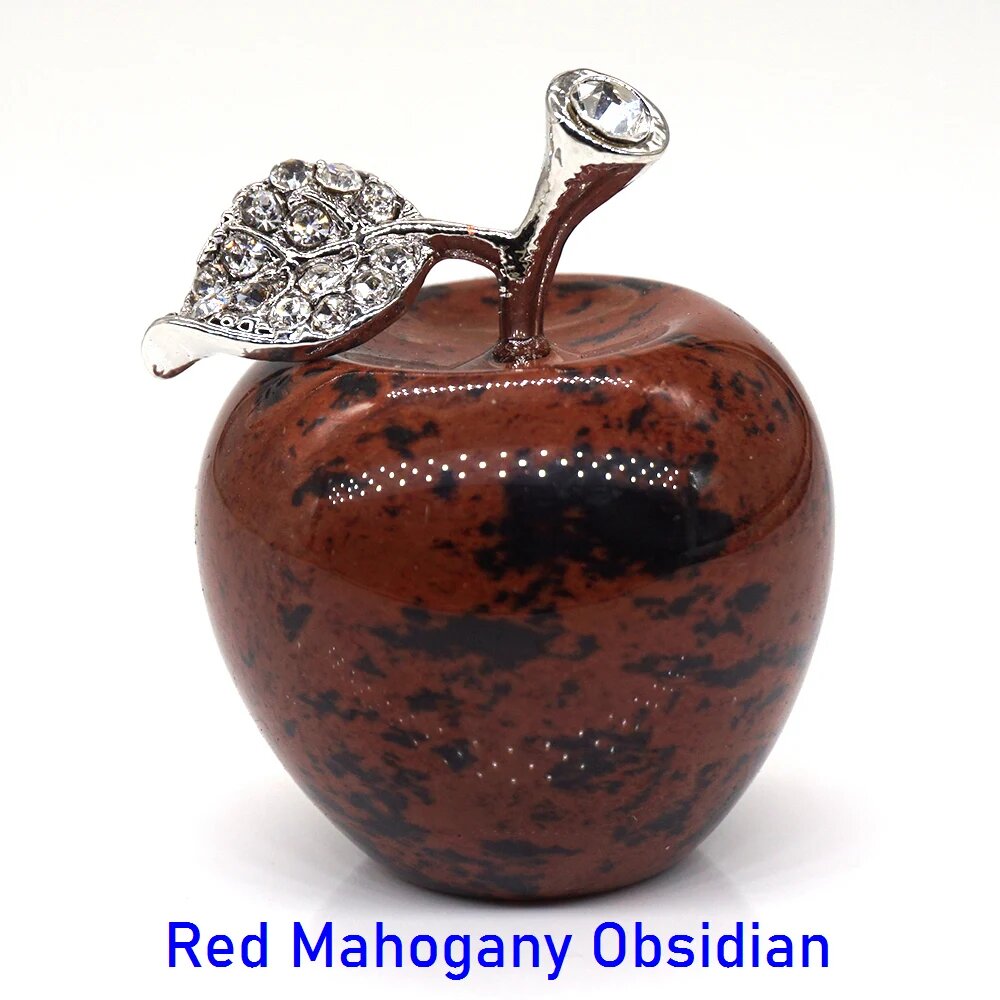 Фигурки из камня яблоко 30 мм Бордовый, 1 PCS, Red Mahogany